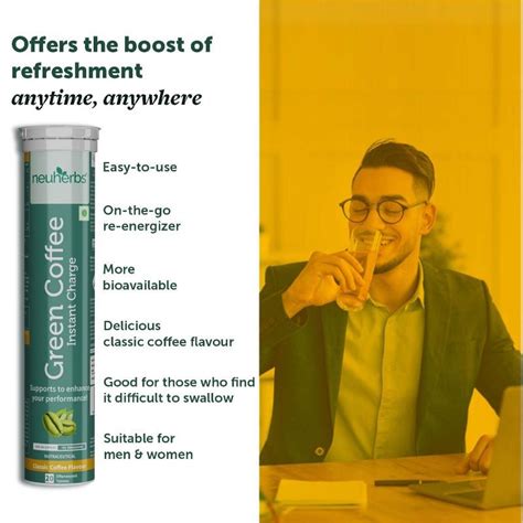 Buy Neuherbs Green Coffee Instant Charge Effervescent Tablets Pack Of