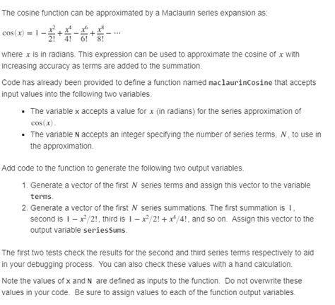 Solved The Cosine Function Can Be Approximated By A Chegg