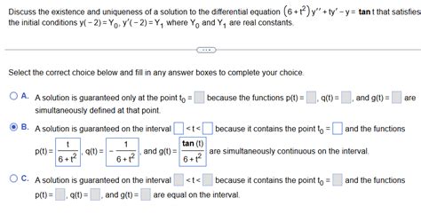 Solved Discuss The Existence And Uniqueness Of ﻿a Solution