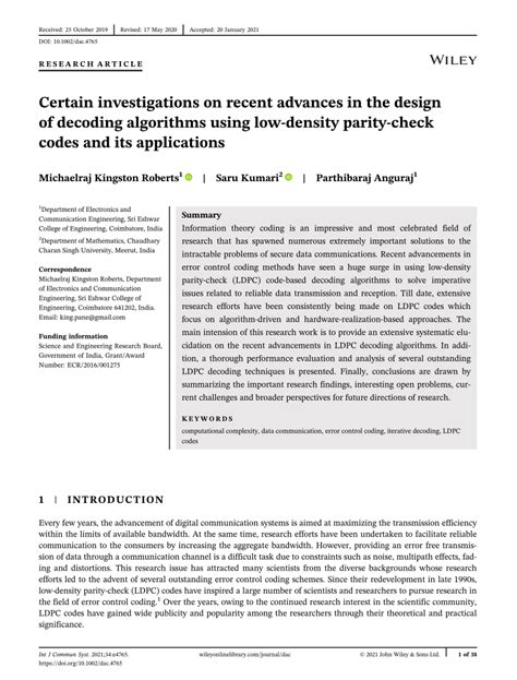 Certain Investigations On Recent Advances In The Design Of Decoding