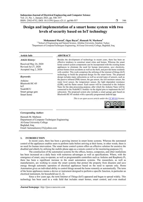 design and implementation of a smart home system with two levels of