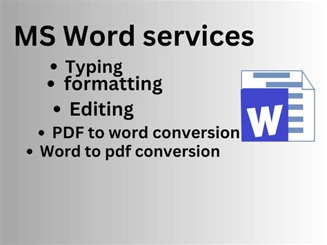 MS Word Typing Formatting Editing Pdf To Word And Word To Pdf Conversion Upwork