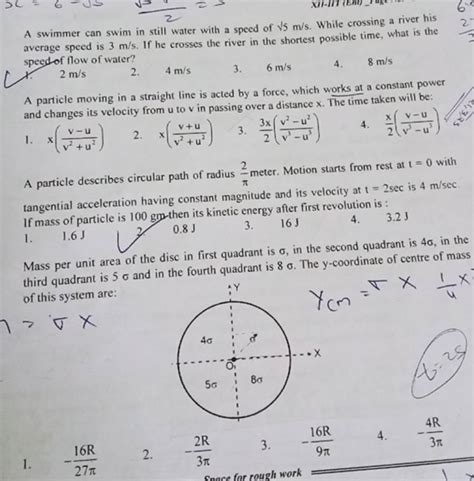 A Particle Describes Circular Path Of Radius π2 Meter Motion Starts Fro