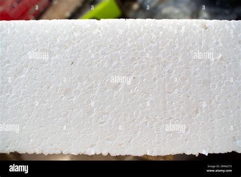 Texture Of White Styrofoam Close Up Universal Insulation Material Made