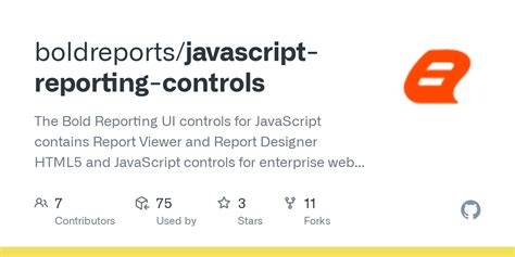 GitHub Boldreports Javascript Reporting Controls The Bold Reporting UI Controls For