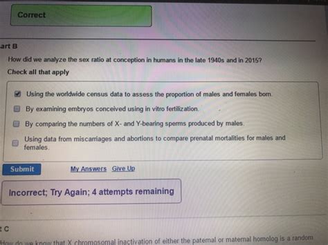 Solved How Did We Analyze The Sex Ratio At Conception In Chegg Com