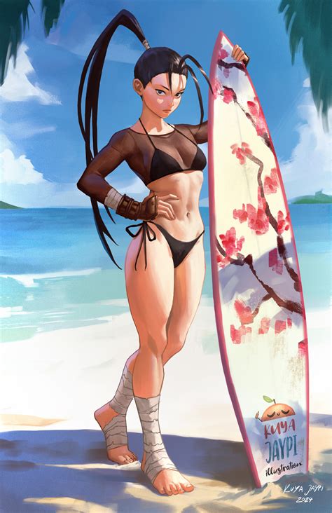 Kuya Jaypi Ibuki Street Fighter Street Fighter Highres Girl Antenna Hair Bandaged Foot