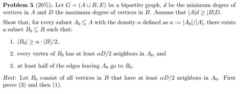 Solved Problem 520 ﻿let Ga∪be ﻿be A Bipartite Graph