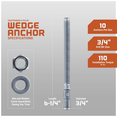 34 X 6 14 Red Head Trubolt Wedge Anchor Pkg 10