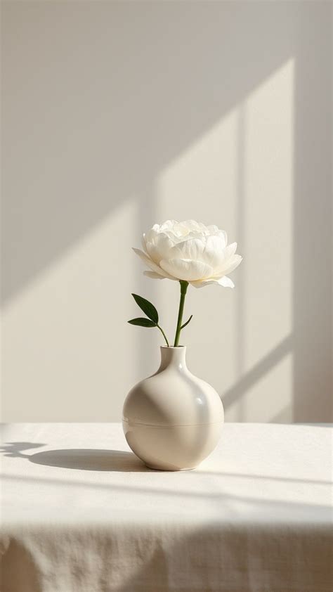 Получи фоны для сторис по ссылке · Минималистичный фон с вазой и пионом Iphone Wallpaper