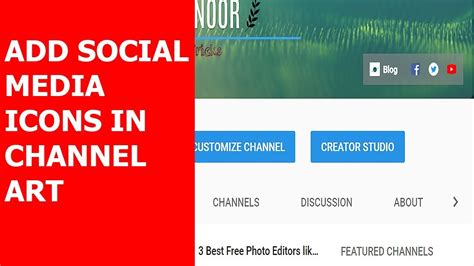 How To Add Social Media Links In Youtube Channel Art YouTube