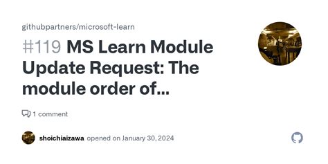 Ms Learn Module Update Request The Module Order Of Github Foundations Collection Should Be