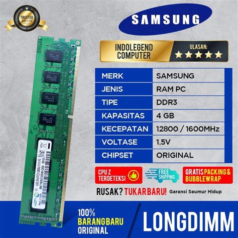 Jual Rekomendasi Samsung Ddr3 4gb Pc128 16mhz Longdim Shopee Indonesia