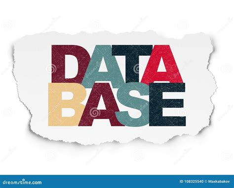 Programming Concept Database On Torn Paper Background Stock