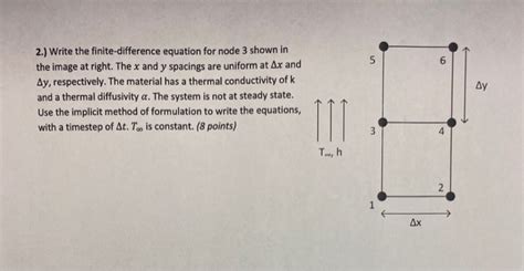 solved 2 write the finite difference equation for node 3