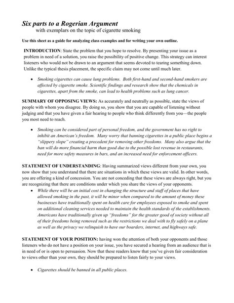 Rogerian Essay Outline Template