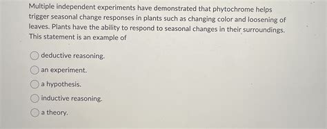 Solved Multiple Independent Experiments Have Demonstrated
