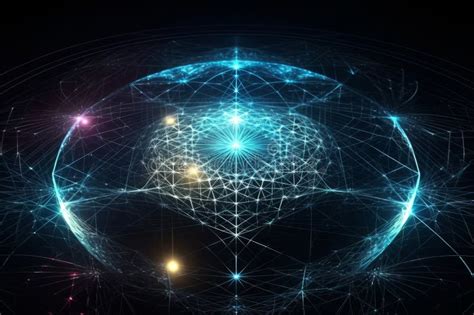 Exploring The Mysteries Of Quantum Fields In The Cosmos Generative Ai Stock Illustration