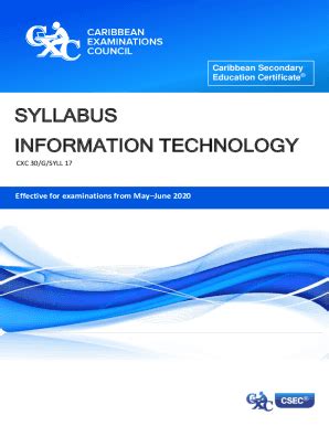 Fillable Online CSEC Information Technology Syllabus With Specimen Fax Email Print PdfFiller
