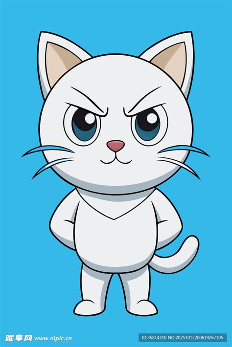 生气的卡通小猫设计图 其他 动漫动画 设计图库 昵图网
