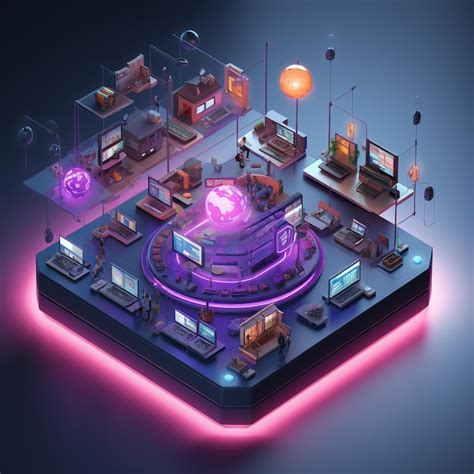 Premium Ai Image Isometric Virtual Private Networks