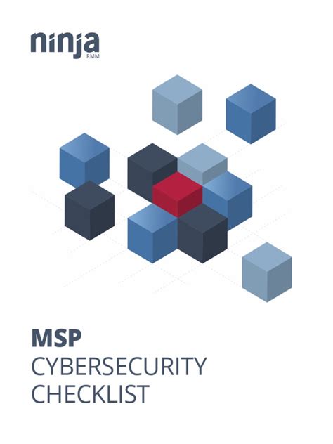Msp Cybersecurity Checklist Final Pdf Computer Security Security