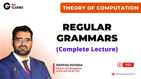 Regular Grammar Complete Lecture Right Linear Grammars Theory Of