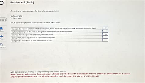Solved Problem 4 5 Staticcomplete A Value Analysis For The