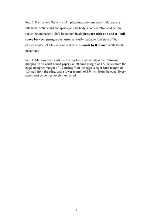 Efficient Paper Format Sec 3 Format And Style A All Pleadings