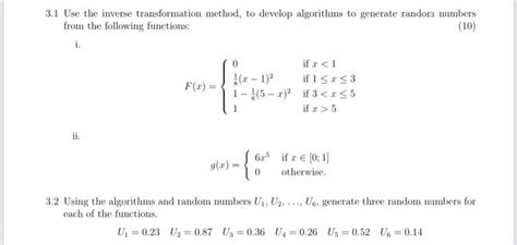 Solved 31 Use The Inverse Transformation Method To Develop