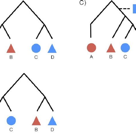 consider four groups a b c d a and b share several morphological
