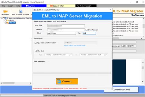 How To Import EML To IMAP Account Server Direct Method ESoftTools Software