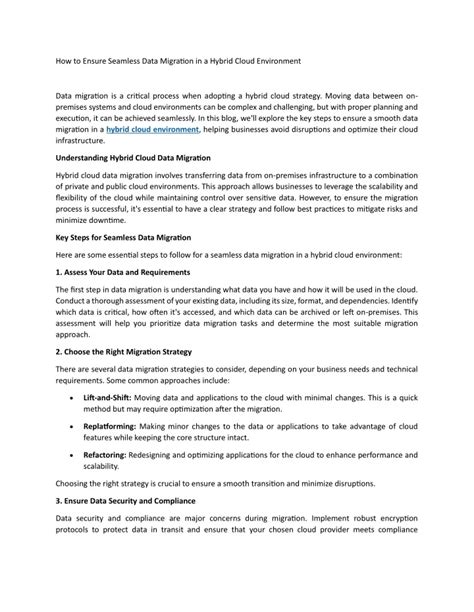 Ppt How To Ensure Seamless Data Migration In A Hybrid Cloud