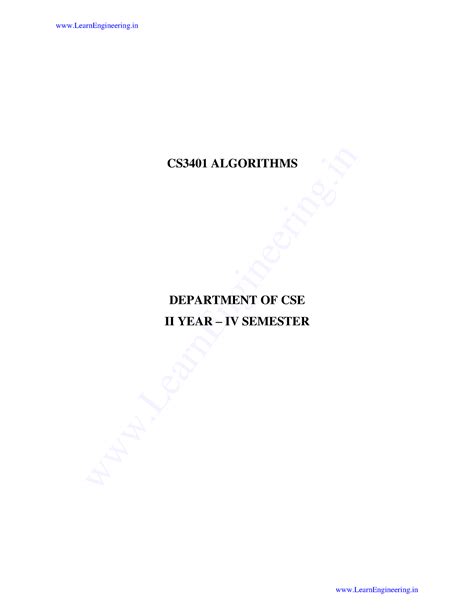 cs3401 algorithms by learn department of cse ii