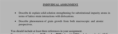 Solved Describe And Explain Solid Solution Strengthening