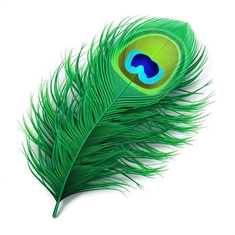 Premium Photo Peacock Feather Isolated On White Generative Ai