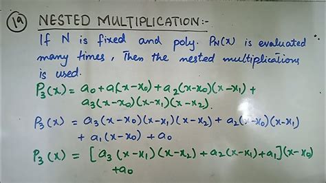 Spline I Lecture 19 Nested Multiplication Youtube