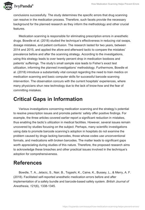 How Medication Scanning Helps Prevent Errors Words Essay Example