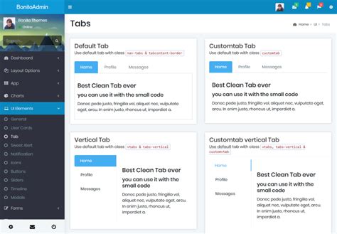 Bonito Responsive Bootstrap Admin Templates Dashboard