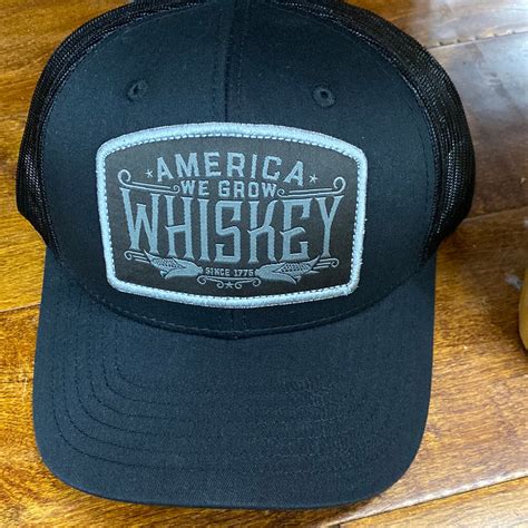 We Grow Whiskey Hat Black With Black Patch Rustic Soul