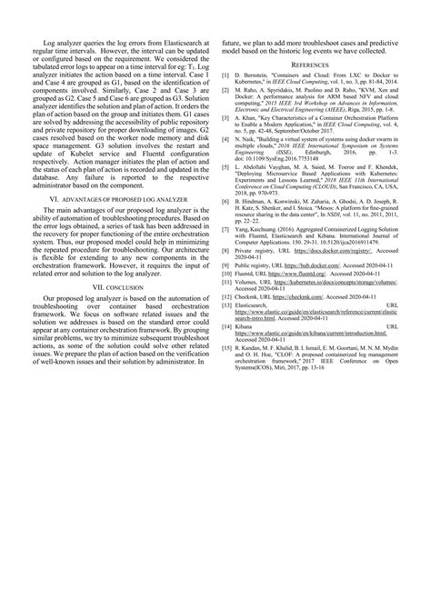 A Generic Log Analyzer For Auto Recovery Of Container Orchestration