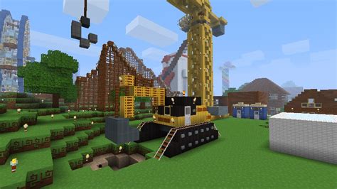 Construction Crane And Digger Minecraft Map