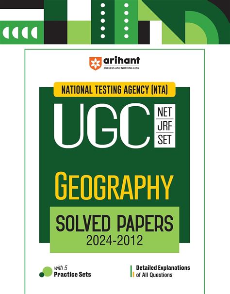 Buy Arihant Nta Ugc Netjrfset Geography Solved Papers 2024 2012 Detailed Explanations Of