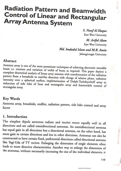 Pdf Radiation Pattern And Beamwidth Control Of Linear And Rectangular