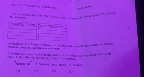 solved by an expert assume a page map table with 4 ﻿logical pages such