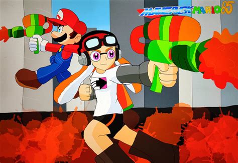 Training For Splatfest Mario X Meggy By Maverickmario85 On Deviantart