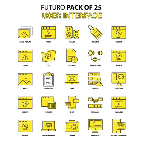 User Interface Icon Set Yellow Futuro Latest Design Icon Pack 14321256 Vector Art At Vecteezy