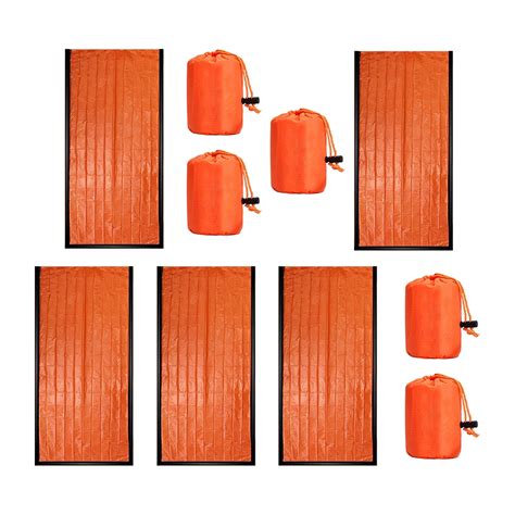 Hevirgo 5 Pcs Emergency Sleeping Bag Thermal Bivy Sack Waterproof