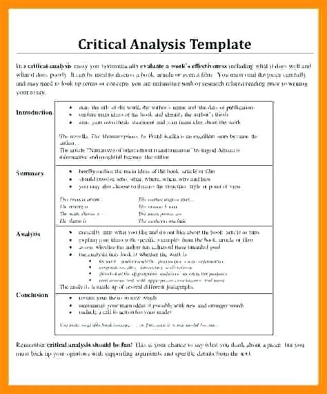 Analytical Essay Template
