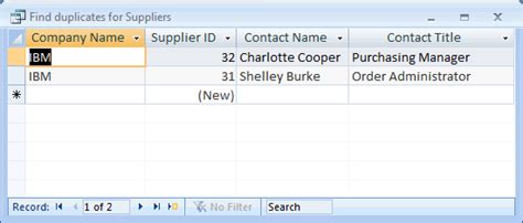 Ms Access 2007 Use A Query To Find Duplicates